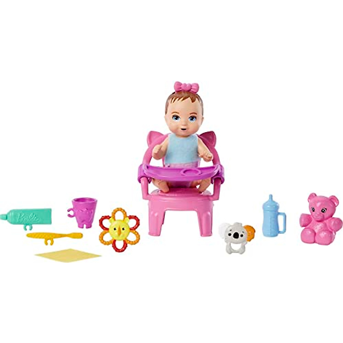 Barbie Skipper Babysitters Inc Baby Small Doll & Accessories, First Tooth Playset with Appearing & Disappearing Tooth