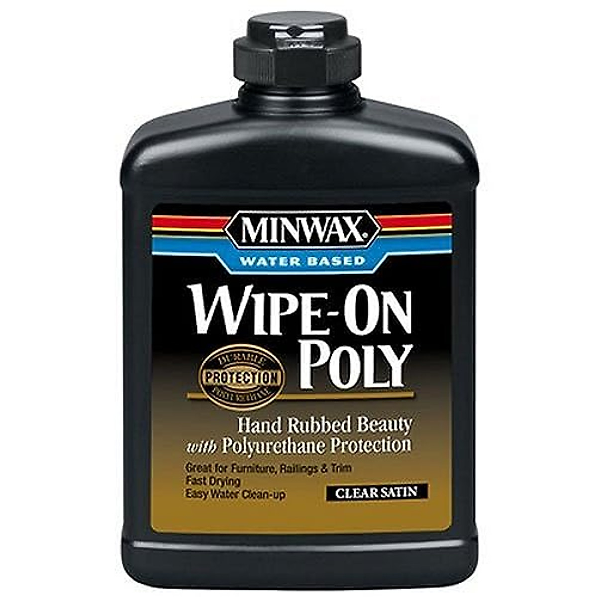 pt Minwax 40917 Clear Wipe-On Poly Water-Based Polyurethane, Satin