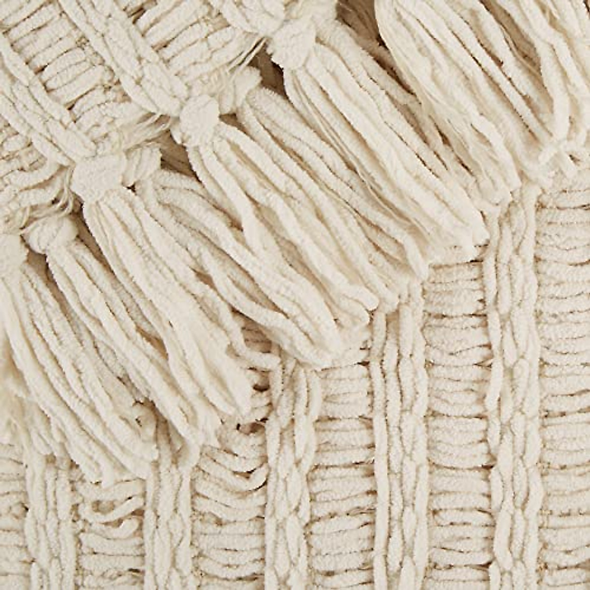 DII Chenille Luxury Thick Woven Throw with Fringe, 50x60, Cream