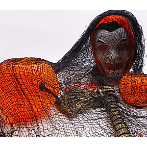 FATHER.SON Halloween Creepy Cloth Decorations Decor Halloween Party Decorations Outdoor Indoor.(6.8ft x 315" Black)