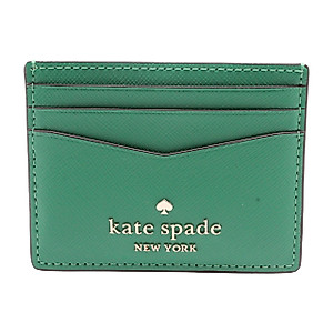 Kate Spade New York Staci Small Slim Card Holder In Gold, Green bean