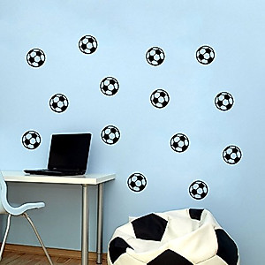 SITAKE 43 Pcs Soccer Stickers, Kids Soccer Ball Stickers Decals for Kids Room, Football Wall Decal Sticker Vinyl Art DIY Sticker for Boys Bedroom Playroom Living Room Window Door Decoration