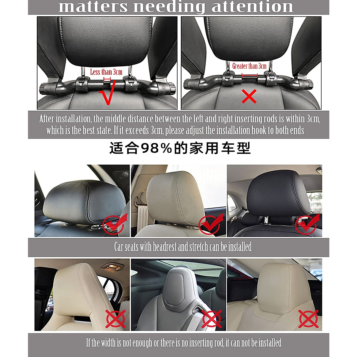 2022 Car Seat Headrest Pillow,car headrest Pillow,car seat Head Support Infant,Premium Seat Head Pillow,Grey Pillow,360 Degree Adjustable,for Children and Adults (-Grey)