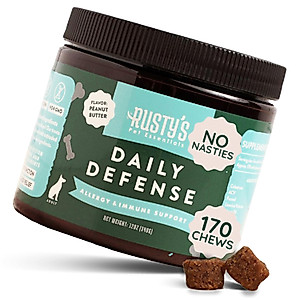 Premium Dog Allergy Relief & Immune Support (170 Chews) - Colostrum - Dog Probiotics - Promote A Healthy Gut - Support Against Seasonal Allergies - With Alaskan Salmon Oil - Turmeric - Made in The USA