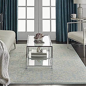 Nourison Jubilant Floral Ivory/Green 4' x 6' Area -Rug, Easy -Cleaning, Non Shedding, Bed Room, Living Room, Dining Room, Kitchen (4x6)