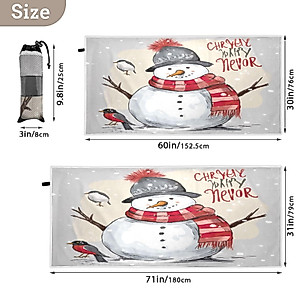 New Year Happy Snowman Christmas Beach Towel Sand Free Beach Blanket Beach Towels Oversized Quick Dry Towel Pool Towels Travel Towel for Women Men Sports Gym Swimming Camping Beach Essentials M