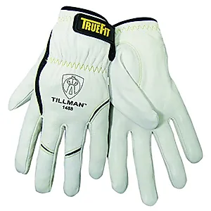 John Tillman 1488 XL True Fit X-Large Top Grain Kevlar/Goatskin Super Premium Grade TIG Welders' Glove, Elastic Cuff, V Design Thumb/Hook/Loop Closure, English, 30.68 fl. oz., Plastic, 1 x 11.2 x 4.4