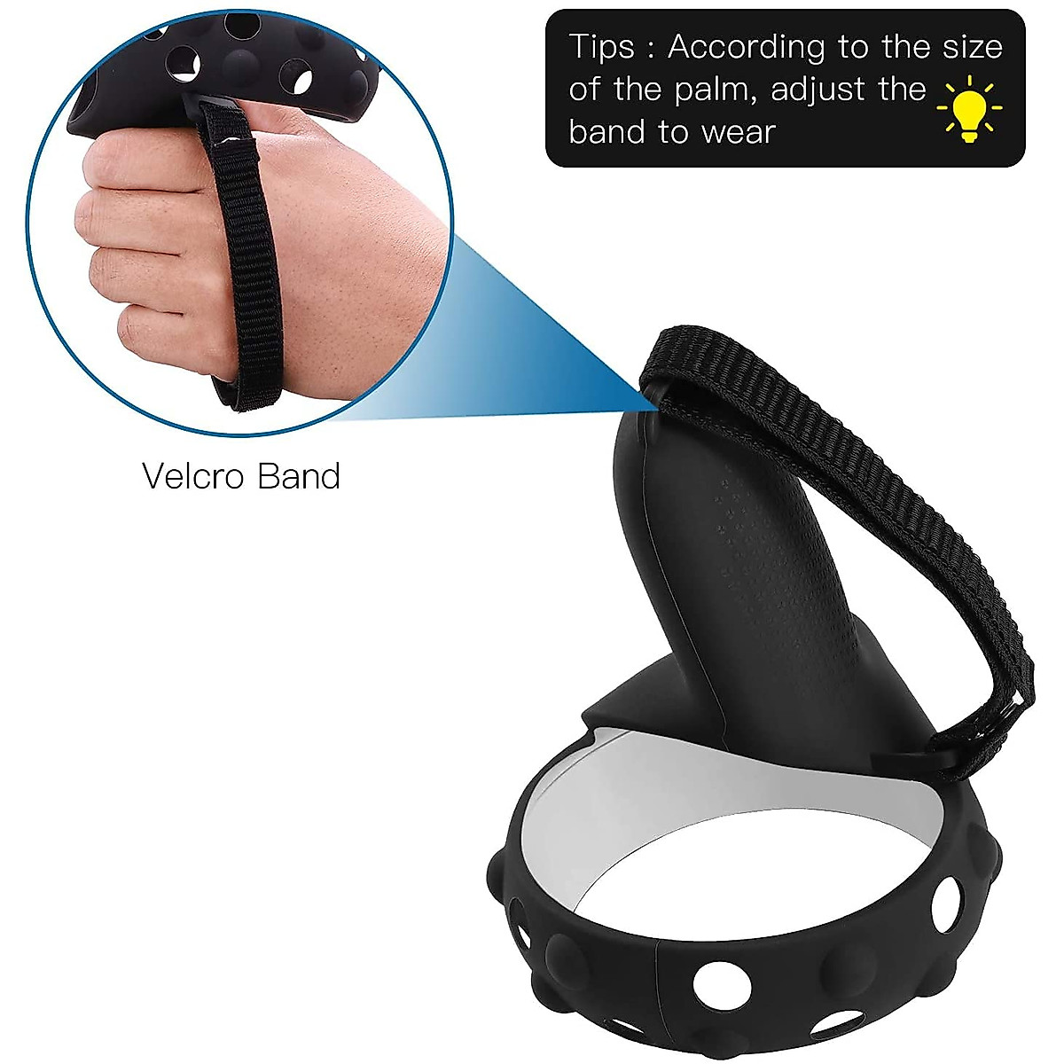 CHENGNAN Full Grip Cover Compatible for Oculus Quest 2 Touch Controller Handle Knuckle Silicone Straps Protective Sleeve Anti-Throw