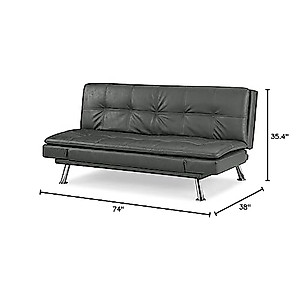 LifeStyle Solutions Convertible Sofa, Dark Grey
