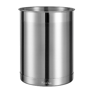 KSENDALO Steel Holder Utensil Crock 6.5inch Tall,Utility Sturdy Heavy Large Utensils Holder Stainless Silverware Holder for Kitchen Home and Office