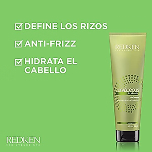 Redken Curvaceous Curl Refiner Cream | For Curly Hair | Curl Defining Primer That Helps Control Frizz | With Moringa Oil | 8.5 Fl Oz