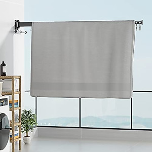 BONYCUST 3 Fold Retractable Clothes Drying Rack, Wall Mounted Clothes Hanger Collapsible with Storage Lever for Balcony, Bathroom, Patio,Laundry (Black)