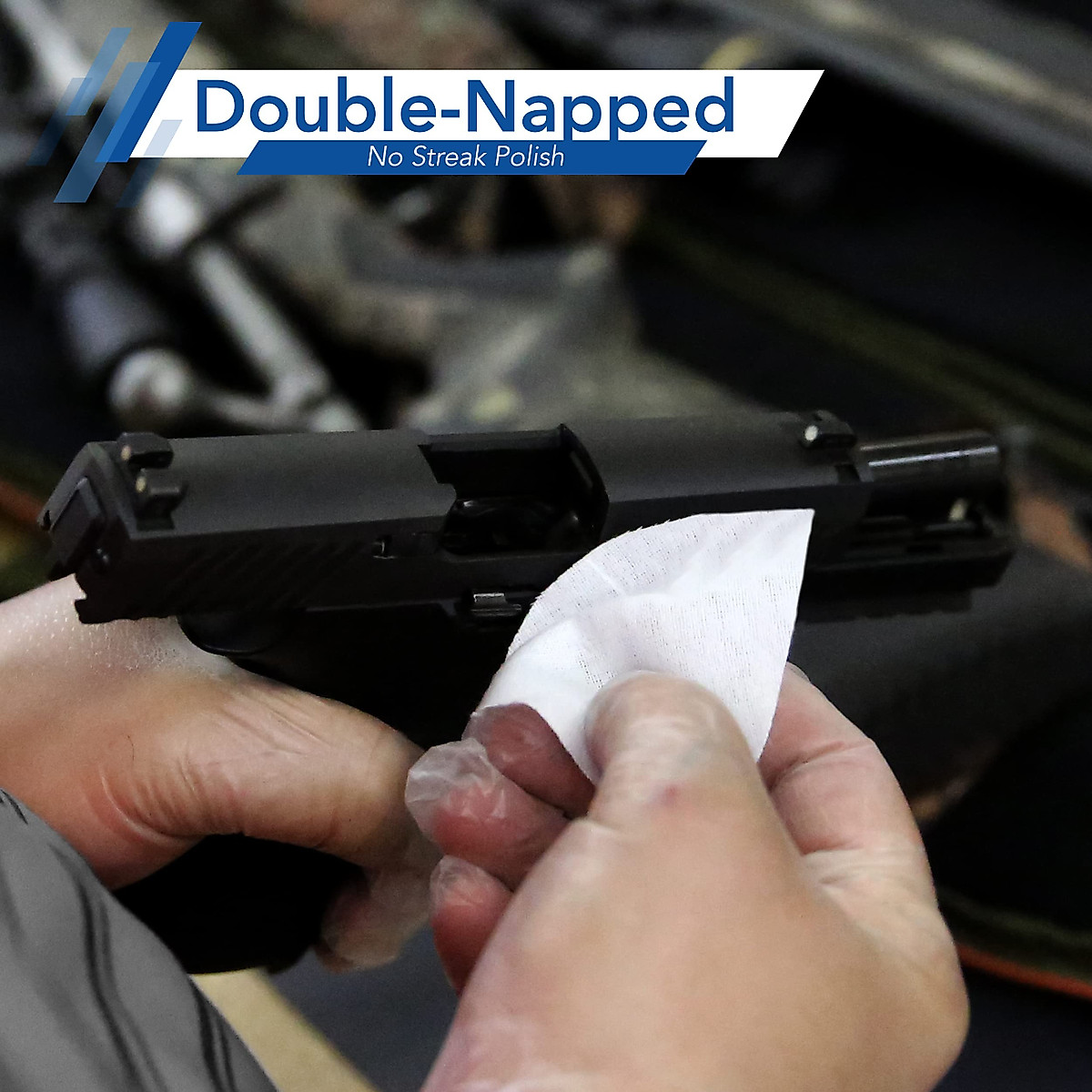 1000PCS Gun Cleaning Patches - 2 1/2" Square Gun Cleaning Cloth, Lint-Free Gun Cloth, Absorbent Gun Wipes, Fits Caliber .40-.50 / 12-20 Gauge - Gun Cleaning Supplies, Gun Patches for Cleaning Guns