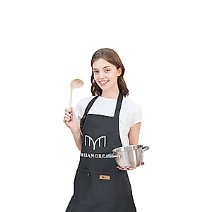 2 Pcs Black and Khaki - Waterproof Apron With Pockets - Chef - Kitchen - Cooking - Shop - Teacher - Butcher - Grilling - Barista - Baking - Teacher - Work - Men - Women - Dad - Mom - Retirement.