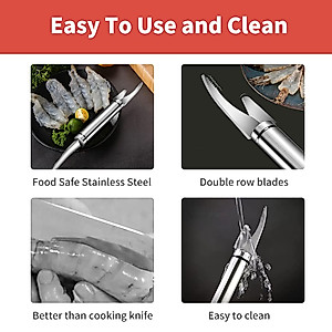 ADORAMBLING 3PC Shrimp Deveiner Tool Stainless Steel Shrimp Deveining Tool Efficient Shrimp Peeler and Deveiner Tool Portable Shrimp Cleaner Shrimp Knife for Easy Shrimp Deveining Shrimp Cleaning Tool