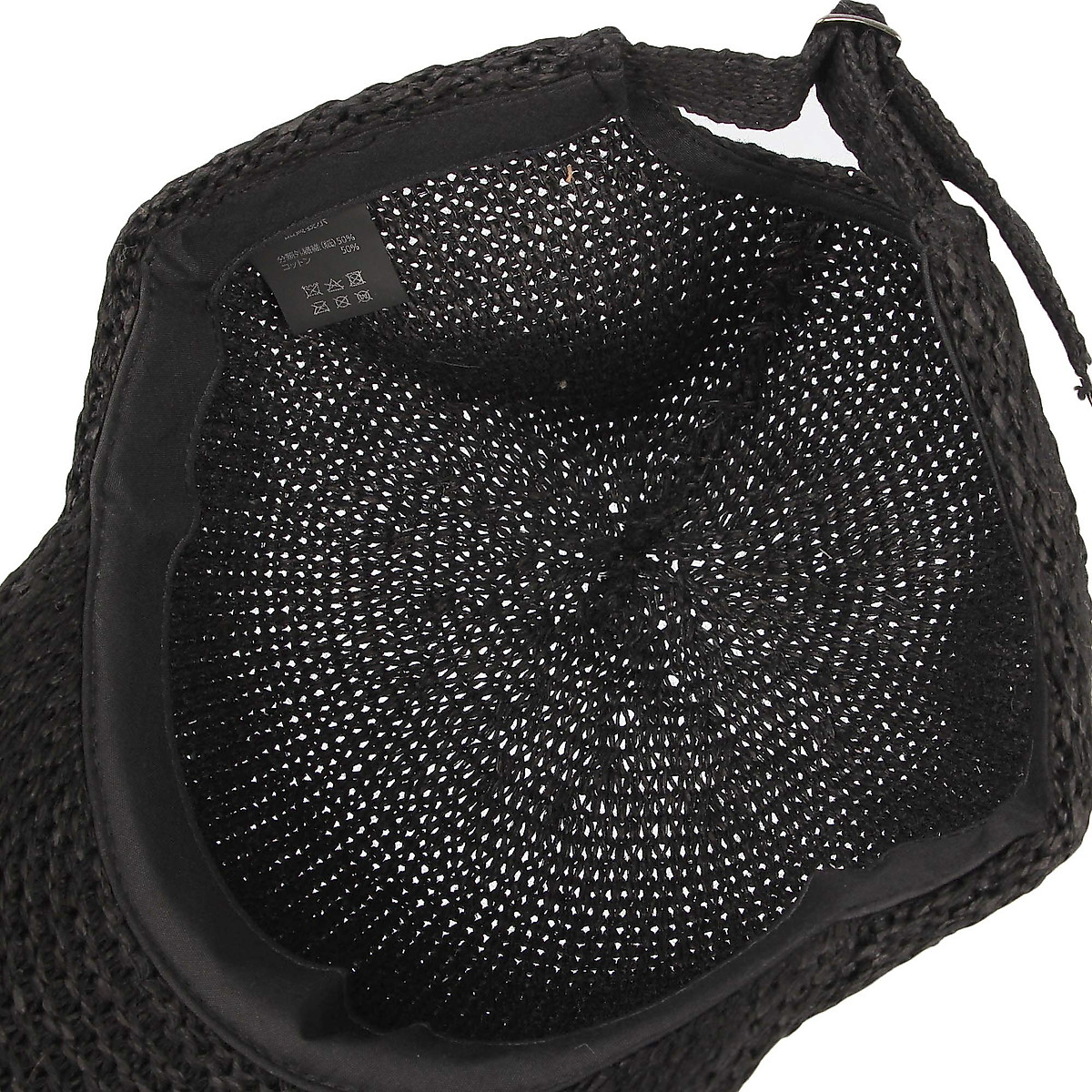 WITHMOONS Baseball Cap Summer Cool Paperstraw Cotton Mesh Ballcap for Men Women KR1960 (Black)