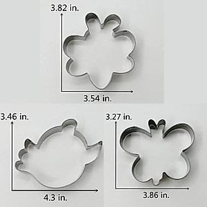 LILIAO Animal Cookie Cutter Set Kids, 3-Pc., Bird, Butterfly and Bee Biscuit Bread Cutters, Stainless Steel, by J.Cookies