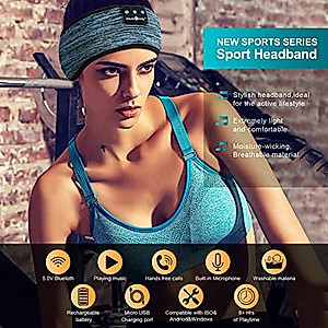 Sleep Headphones Bluetooth Headband Wireless Music Headband Headphones, Sports Sleeping Headband Headphones with Ultra-Thin HD Stereo Speakers Perfect for Side Sleepers Insomnia Workout, Jogging,Yoga
