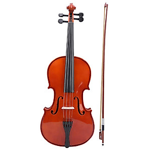 Viola, Spruce Solid Wood Viola with Bow Case Rosin Color Stringed Instrument VA35 16 Inch