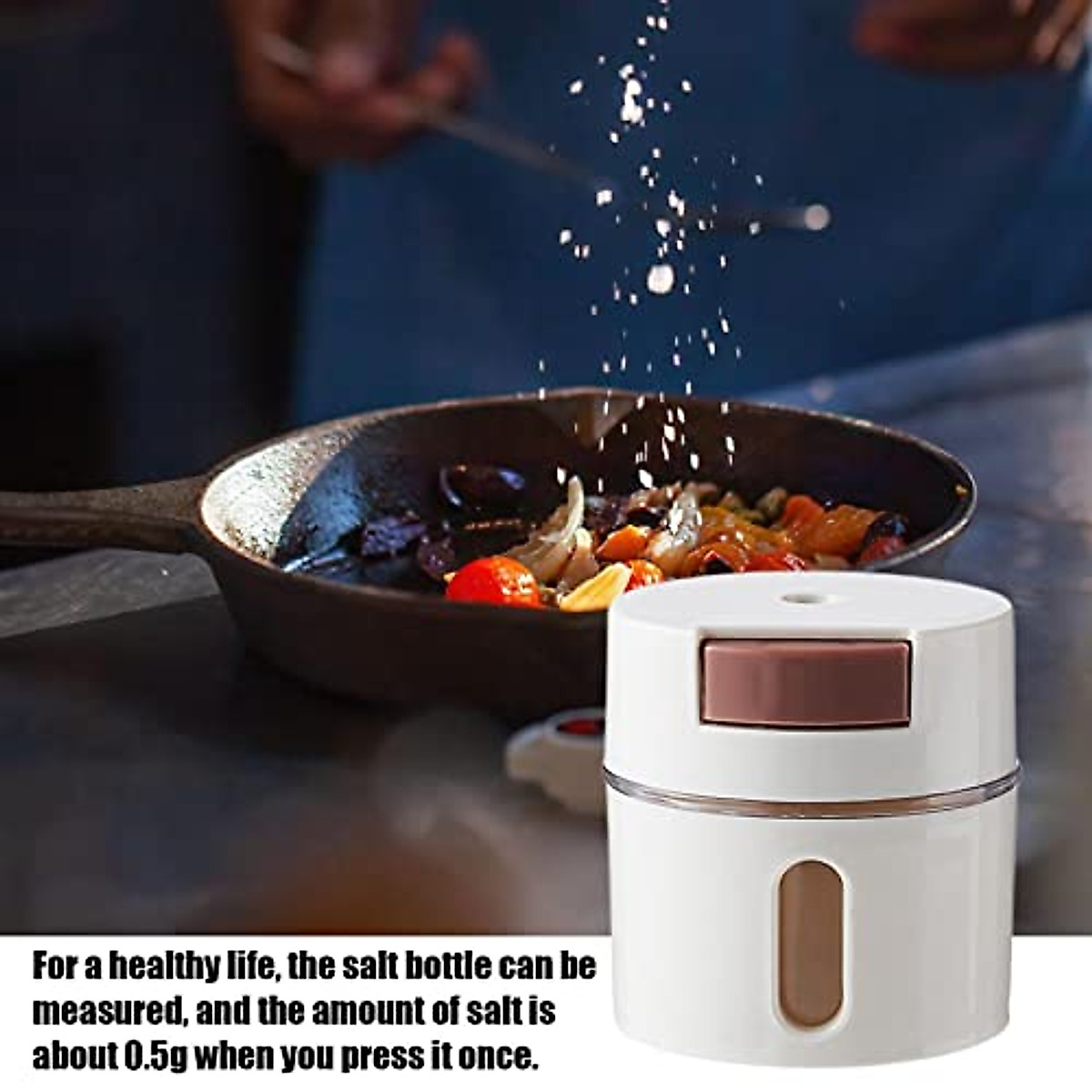 Salt and Pepper Shaker, Quantitative Moisture Proof Salt and Pepper Dispenser for Kitchen, Salt and Pepper Shaker with Adjustable Coarseness, Seasoning Dispenser with Pores