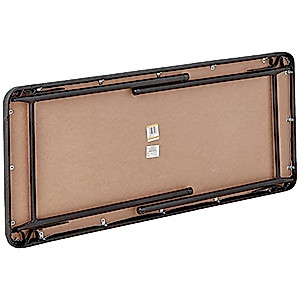 COSCO 20" x 48" Vinyl Top Folding Table & 6 Foot x 30 inch Fold-in-Half Blow Molded Folding Table, Black