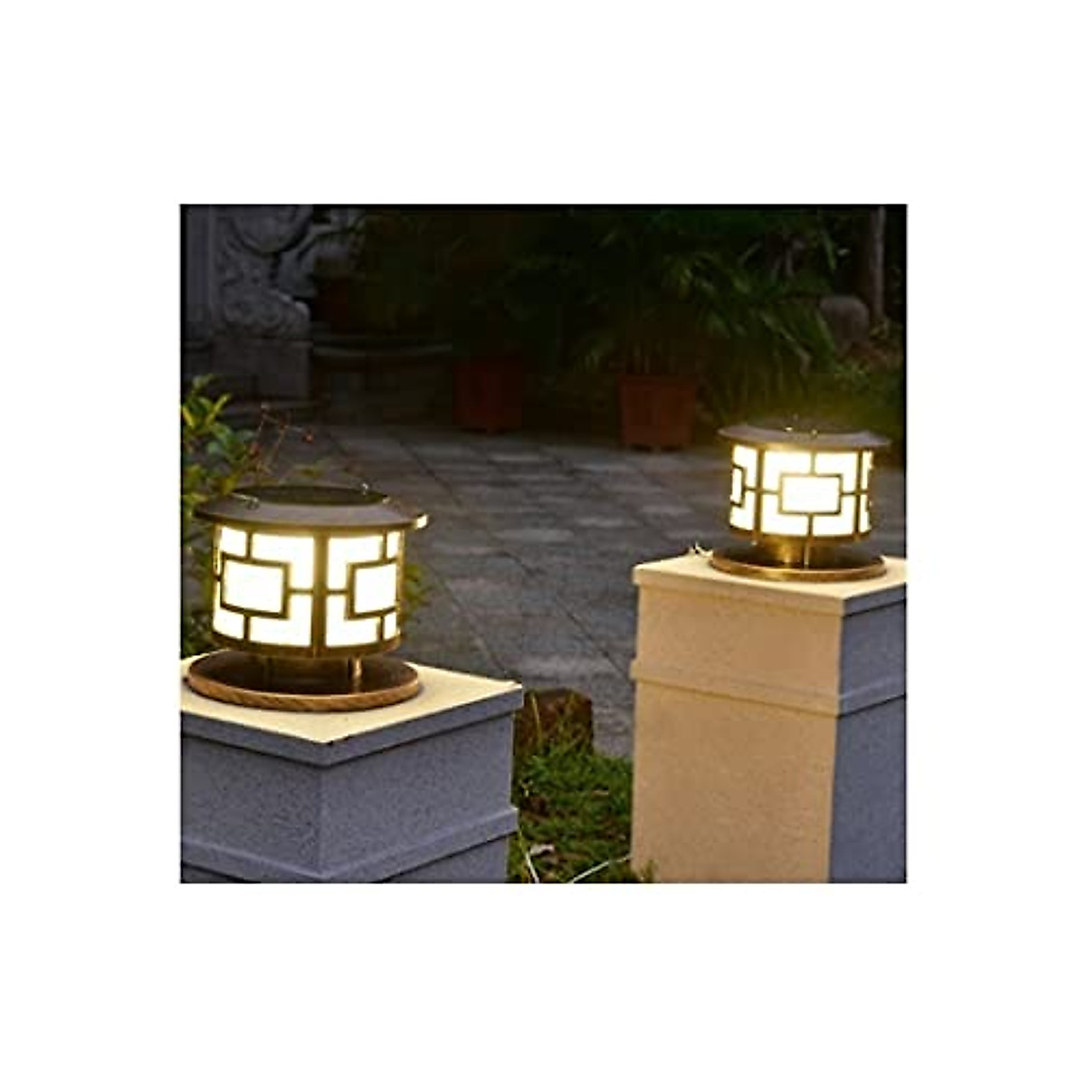 LED Garden Light Solar Light European Style LED Column Head Lamp Fence Door Post Lamp Villa Home Garden Garden Light Outdoor Light Solar Pathway Lights (Size : 400mm)