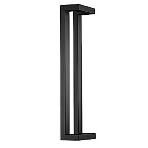 RFSHOP Sliding Barn Door Handle Stainless Steel, Heavy-Duty Push Pull Bar Handle, for Shower Glass Sliding/Barn Door/Interior Exterior Door, Include Fittings (Color : Black, Size : 120 x 117.5cm)