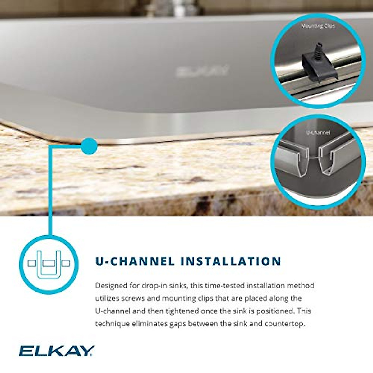 Elkay ECTSRS33229TBG1 Crosstown Single Bowl Dual Mount Stainless Steel Sink Kit