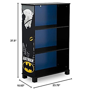 Delta Children Deluxe 3-Shelf Bookcase - Ideal for Books, Homeschooling & More, DC Comics Batman - Greenguard Gold Certified, Decor