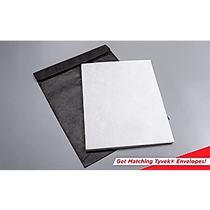 JAM PAPER Tyvek 14lb Tear-Proof Paper (55 gsm) - Pack of 50 Sheets - 8.5 x 11 - Waterproof White Paper