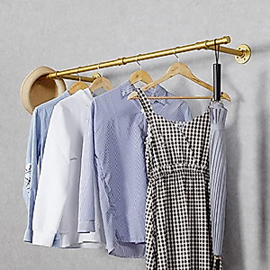 RZGY Clothes Rack Wall Mount, 47.2''L Clothing Bar for Wall, Industrial Pipe Clothes Rod, Heavy Duty Hanging Clothes Rack Detachable Garment Bar, Multi-Purpose Hanging Rod for Closet