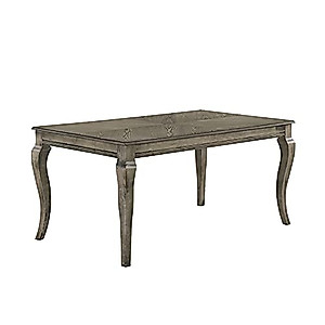 Liveasy Furniture Dining Table Set for 6 with Chairs, Dining Room Table Set with Tufted Dining Chairs, Kitchen Table Set for 6