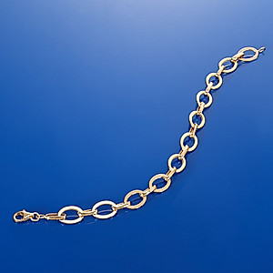 Ross-Simons 14kt Yellow Gold Flat Oval-Link Bracelet. 8 inches