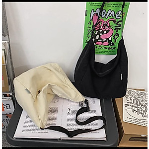 Zoyzity Aesthetic Boho Canvas Crossbody Bag Tote Bag, Women Girls Y2k Harajuku Grunge Shoulder Bag Large Retro Handbag