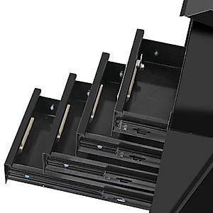 4 Drawer Cabinet Welding Cart, Mig Tig Arc Welder Cart Plasma Cutter Tank Storage Heavy Duty Rolling Workshop Organizer with 2 Safety Chains