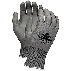 Memphis Glove 127-9666L Nylon Glove, 13 gal, Large, Gray (Pack of 12)