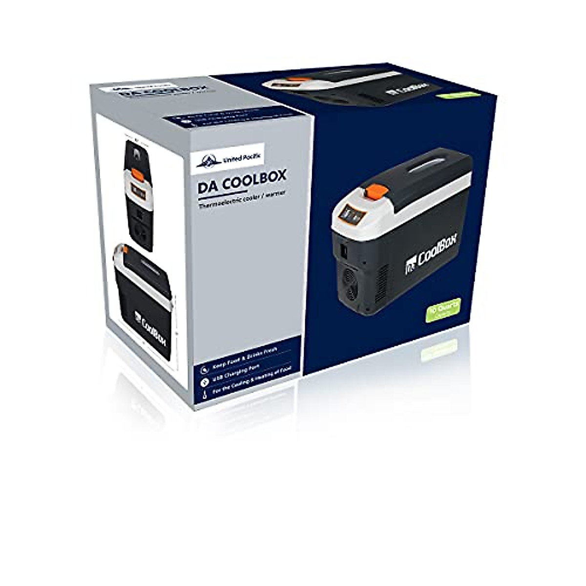 United Pacific 99121 Portable 10Qt/9.5L Thermoelectric Top Loader Cooler, Electric Plug-in Cooler & Warmer for Food & Drinks, 12V DC, 110VAC - 1 Unit