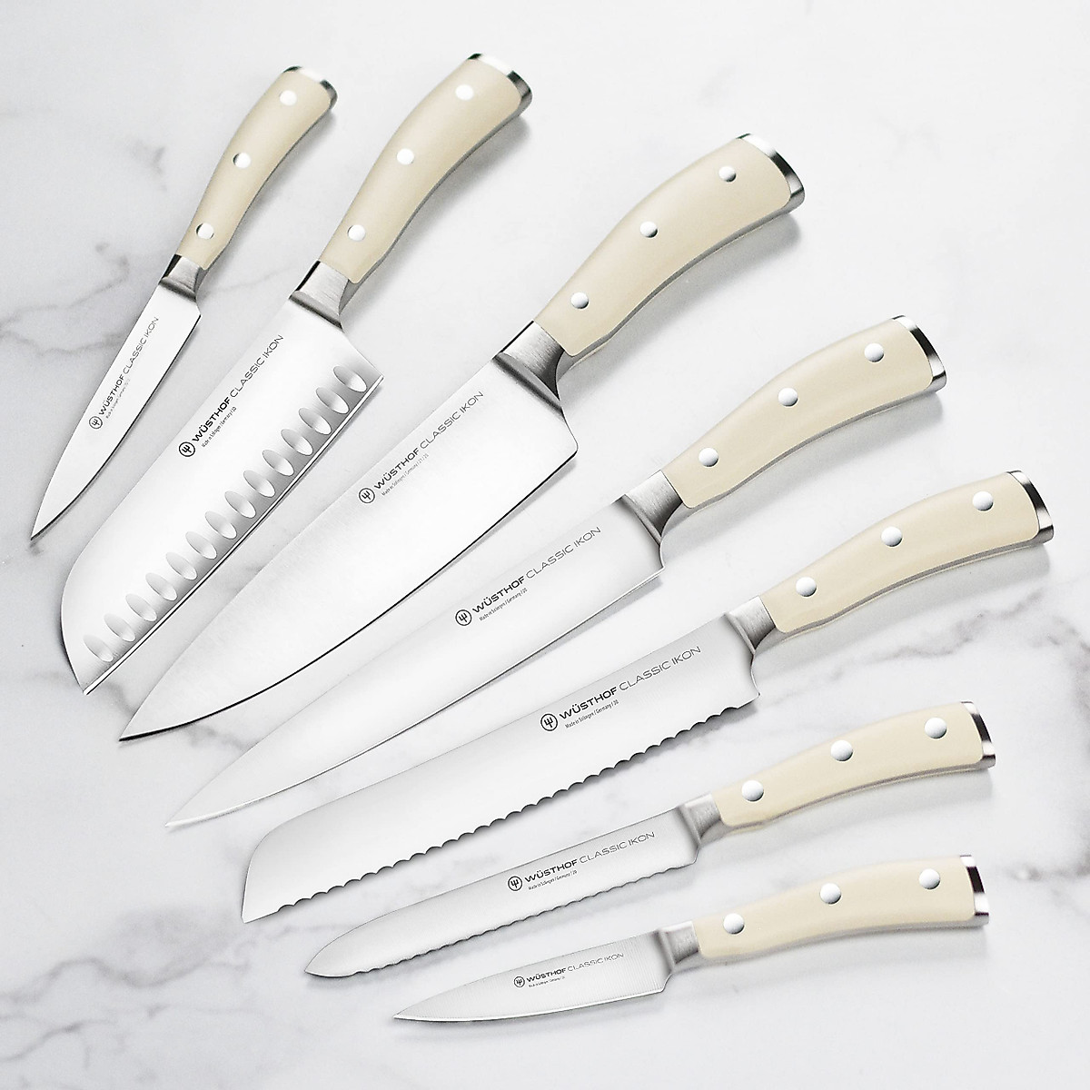 Wusthof Classic Ikon Creme 10 Piece Knife Set with Acacia Block