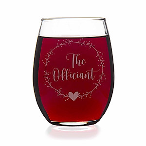 The Officiant Wedding Stemless Wine Glass - Wedding Gift, Wedding Favors, Bridesmaid Glass, Bridesmaid Gifts, Officiant Gift, Officiant Glass, Wedding Glass