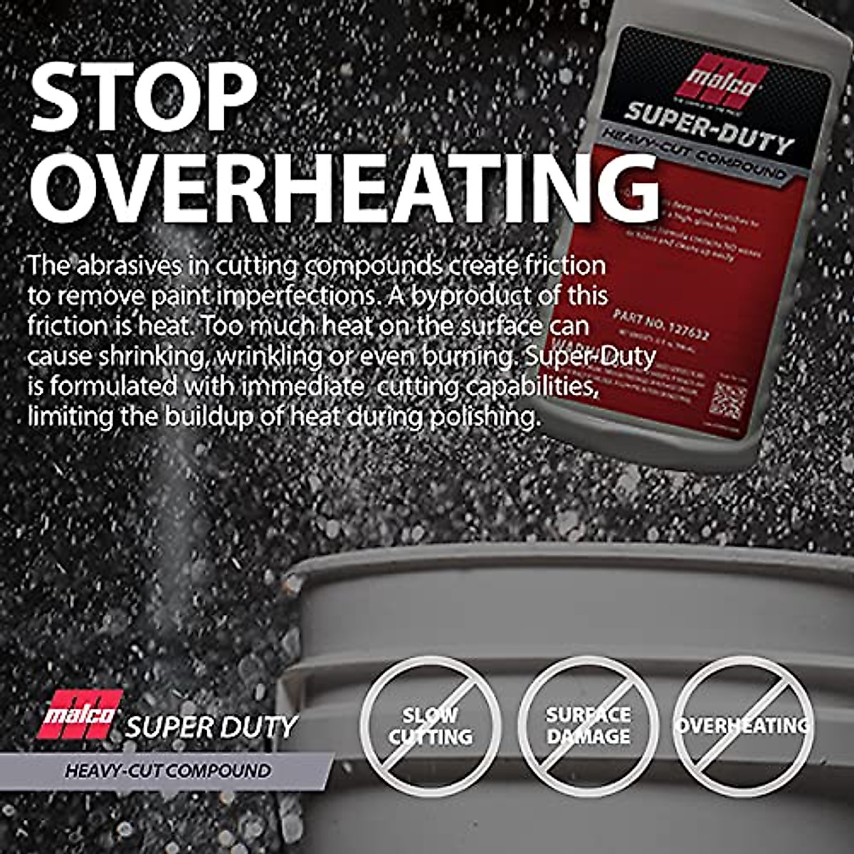 Malco Super Duty Heavy Cut Compound - Professional Cutting, Polishing and Finishing Compound / For Auto Paint Correction, Detailing and Buffing / 32 oz. (127632)