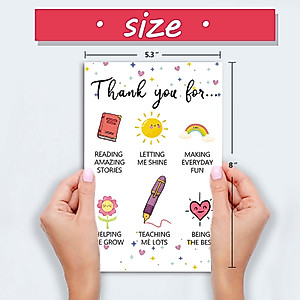 Zyulin Lovely Thank You Teacher Card, Great Teacher Appreciation Gifts Card from Students, Thank You for Helping Me Grow Card, End of Term Gift