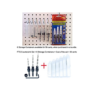 FTG USA Adjustable Wood Countersink Drill Bit Set #6#8#10 with Tapered Drill Bit for Woodworking