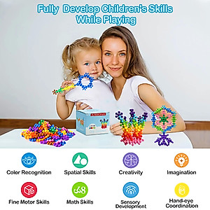 Chichalk Clip Connect 120 Piece Building Blocks | Diameter 1.26", STEM Building Toys Set Kindergarten Math Manipulatives for Kids Boys Girls, Educational Preschool Toys Activities Homeschool Supplies