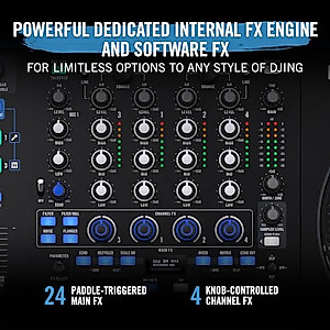 RANE FOUR Advanced 4 Channel Stems DJ Controller - 8.5" Jog Wheels with displays, DJ Mixer with Internal FX, Serato DJ Pro & Pitch ‘n Time DJ Included