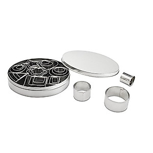 Homy Feel Mini Geometric Shaped Cookie Biscuit Cutter Set 24 Rectangle Square Heart Triangle Round Tiny Circle Baking Stainless Steel Metal Molds