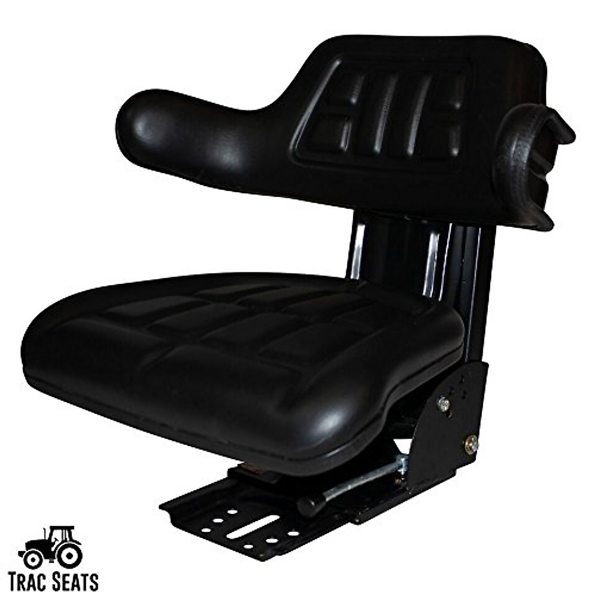 BLACK TRAC SEATS BRAND WAFFLE STYLE UNIVERSAL TRACTOR SUSPENSION SEAT WITH TILT FITS FORD/NEW HOLLAND 2N, 8N, 9N, NAA, JUBILEE (SAME DAY SHIPPING - Delivers in 1-4 Business days)