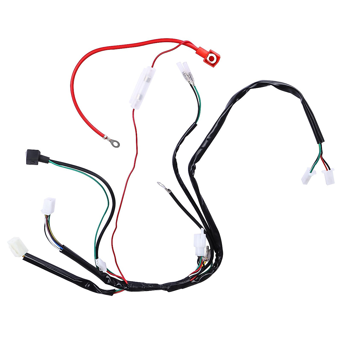 AuInLand Electric Wiring Harness, CDI Ignition Coil Wiring Harness Kit, CDI Wire Assembly fit for 4 Stroke ATV 50cc 110cc 125cc