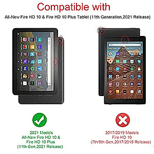 Fingic Case for All-New Amazon Fire HD 10 & for Fire HD 10 Plus (11th Generation, 2021 Release) Glitter Sparkle Slim Folding Stand Cover with Auto Wake/Sleep Smart Case for Fire HD 10 Tablet 10.1 Inch