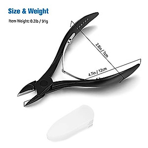 FERYES Toenail Clippers for Thick,Fungal or Ingrown Toenails - Large Handle Toenail Cutters, Podiatrist Recommended 4R13 Stainless Steel Nail Clippers - BLACK