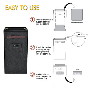 Rolheit Recycling Bin for Kitchen Indoor Recycle Bin-Recycling Bin with Lid (Dark Grey)